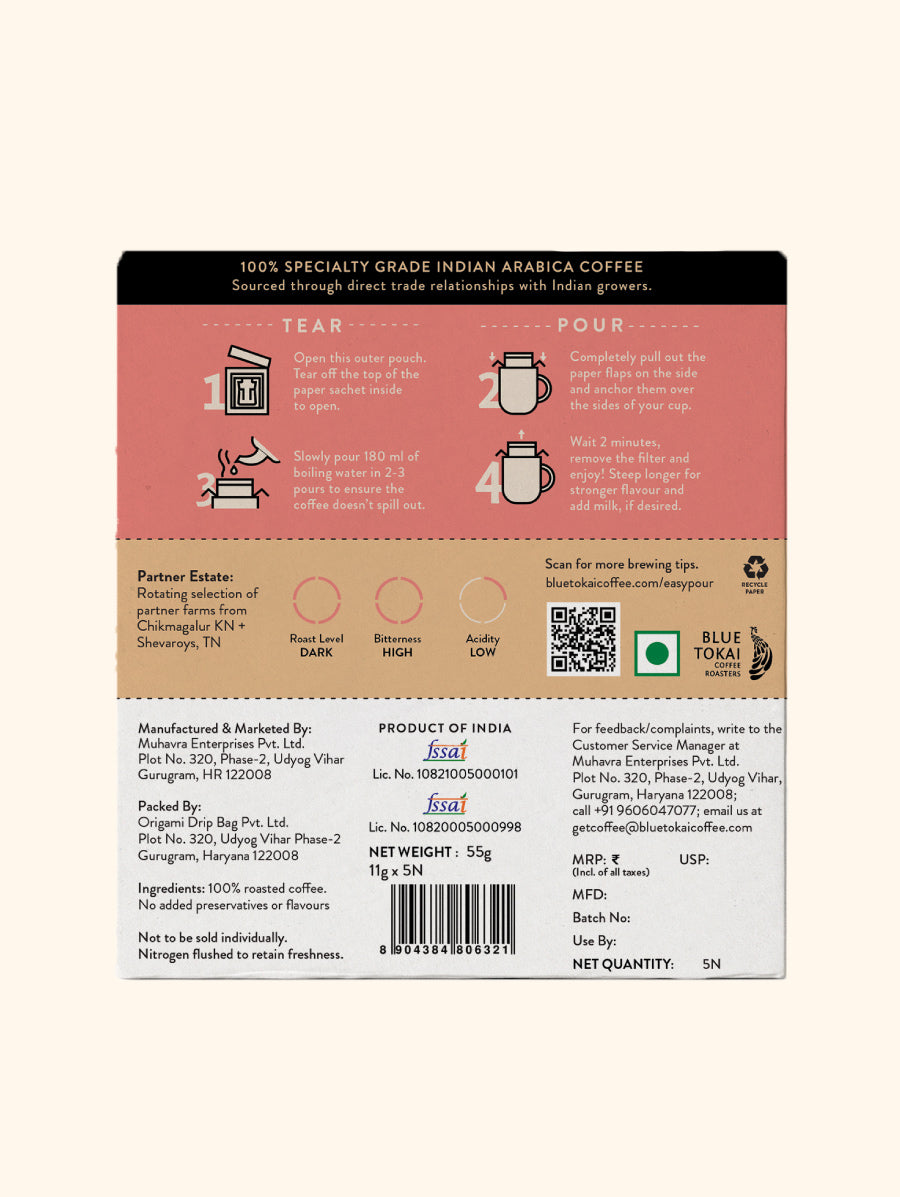 French Roast | Very Dark Roast - Easy Pour Coffee Sachets