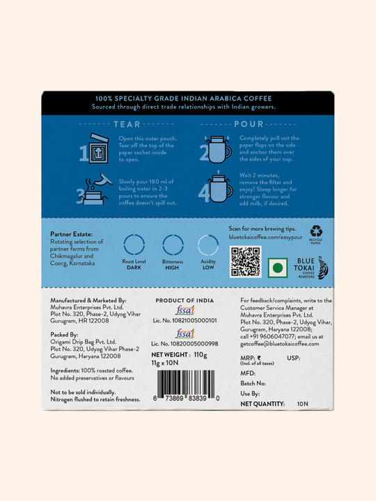 Easy Pour Single-Serve Coffee Sachets – Blue Tokai Coffee Roasters